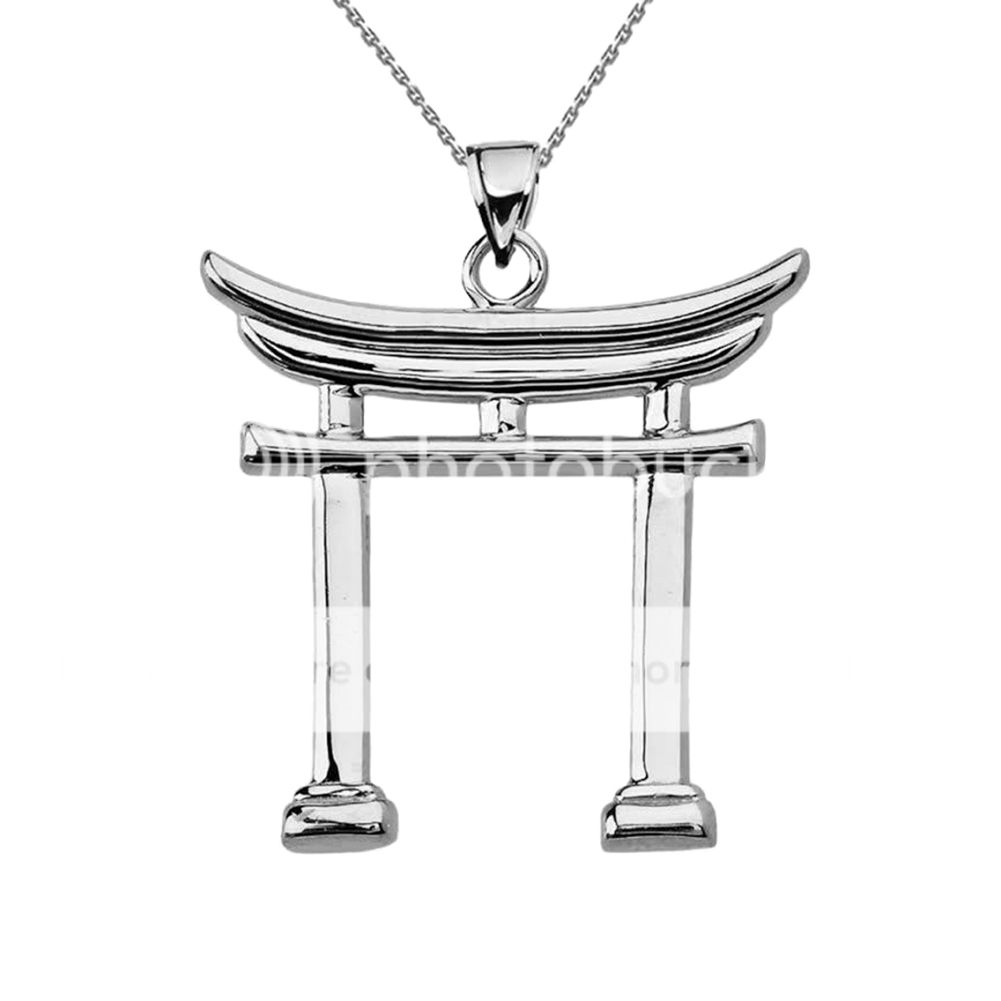 Necklaces Fashion Sterling Silver Japanese Torii Gate Shinto Charm ...